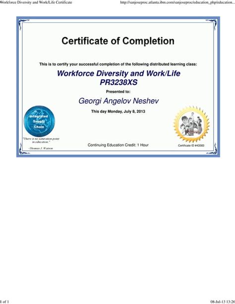 Workforce Diversity And Worklife Certificate Pdf