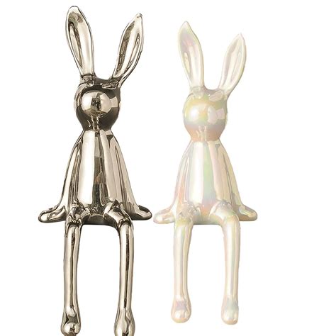 Zbfjinx Brass Sitting Bunny Sitting Bunny For Shelf Ceramic