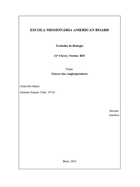 Classes Das Angiospérmicas Pdf Flores Semente