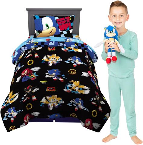 Franco Sonic The Hedgehog Anime Juego De Ropa De Cama Para Niños Edredón Individualmatrimonial