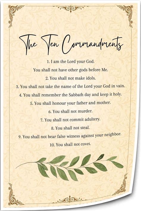 Liuannx Ten Commandments Wall Art Bible Verse Prints