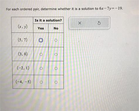 Solved For Each Ordered Pair Determine Whether It Is A Chegg