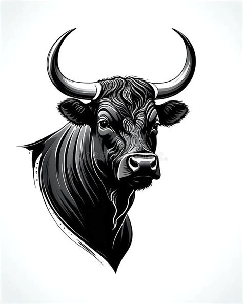 Simplistic Stylized Logo Concept Design Of Black Bull Stock