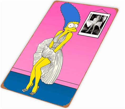 Vintage The Simpsons Tin Sign Sexy Marge Simpson Metal Poster Retro