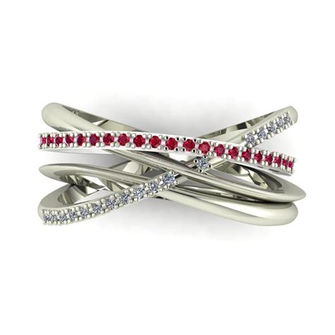 Eternal Infinity White Gold Ruby And Diamond Eternity Ring Nude Jewellery