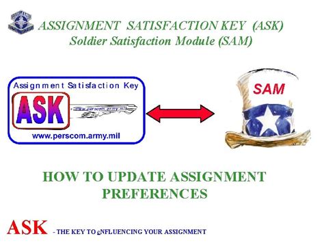Assignment Satisfaction Key Ask Soldier Satisfaction Module Sam