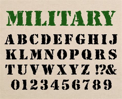 Printable Army Font Stencil Pattern And Stencils