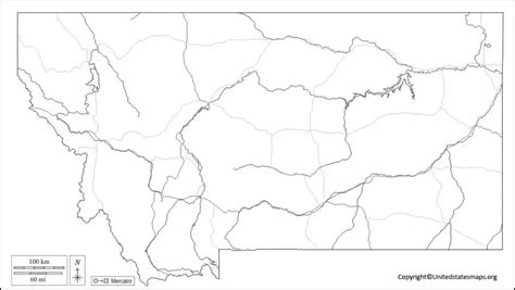 Blank Montana Map Printable Map Of Montana In Pdf