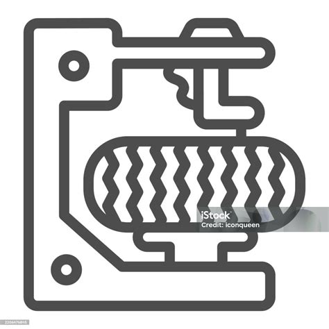 타이어 라인 아이콘 자동차 서비스 개념을 제거하기위한 워크 벤치 벡터 그래픽입니다 타이어 피팅 기호에 대한 자동차 정비사 장비 흰색 배경 모바일 또는 웹 디자인에 대한 개요