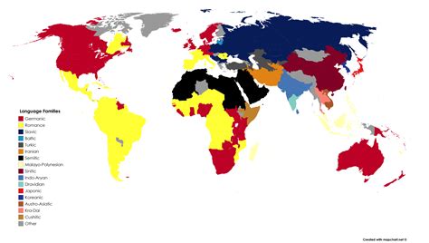 Language Families Of The World Map