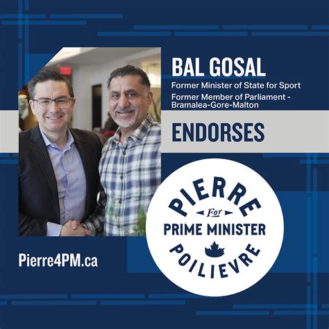Pierre Poilievre On Twitter Thank You To Former Minister Bal Gosal