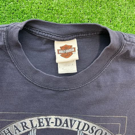 Harley Davidson Mens Navy And Grey T Shirt Depop