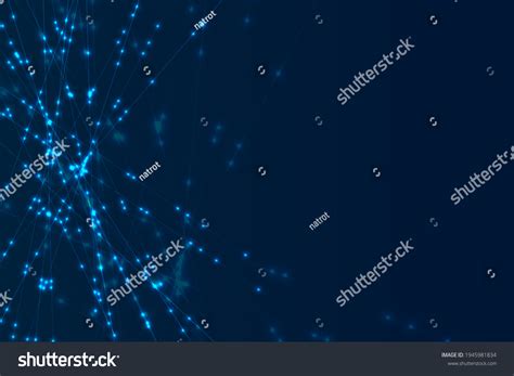 Abstract Technology Background Lines Glowing Dot Stock Vector Royalty