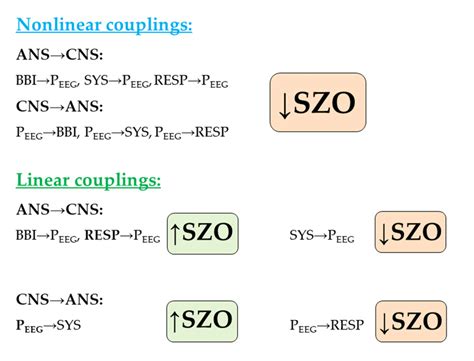 Summary Of Linear And Nonlinear Coupling Results In Schizophrenia Szo