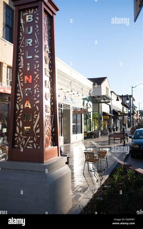Burlingame Avenue Street Sign In Burlingame California Corner Of