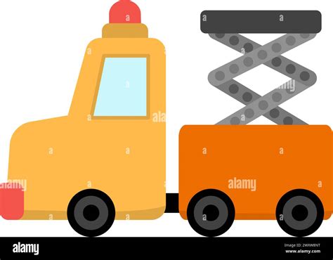 Vector Tractor With Digger Construction Site And Road Work Flat Icon Building Transportation