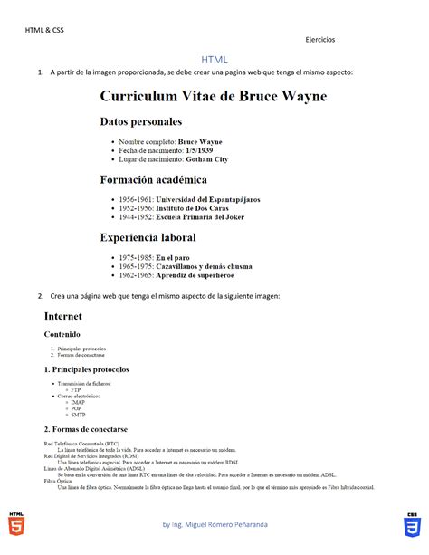 Ejercicios Html5 Css3 Ejercicios Html A Partir De La Imagen