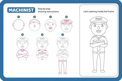 기계공 직업 튜토리얼 벡터를 그리는 방법 프리미엄 벡터 기계공 직업 튜토리얼 벡터를 그리는 방법 프리미엄 벡터