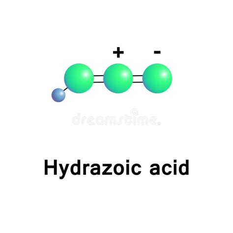 Hydrazoic Acid Molecular Structure Isolated On White Stock Illustration