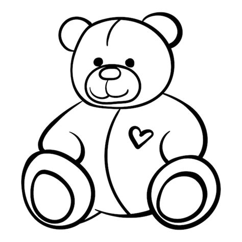 Teddy Bear Black And White Clipart