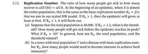 solved 2 12 ﻿replication number the ratio of how many