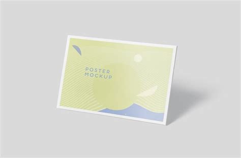 Premium Psd Rectangular Poster Frame Mockup With Landscape Orientation