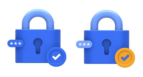 3d Rendering Of Blue Yellow Private Security Password With Padlock For Ui Ux Web Mobile Apps