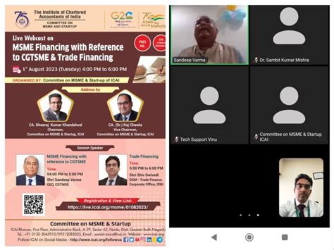 Shiv Dwivedi On Linkedin Cgtsme Tradefinance Icai Webinars Msmeindia