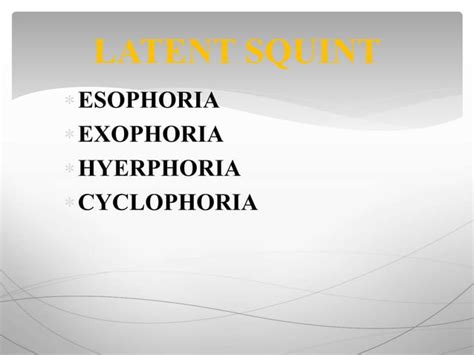 Strabismussquint Only Classification Ppt