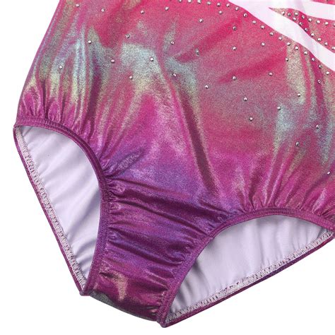 Gymnastics Leotard For Girls Shiny Diamond Metallic