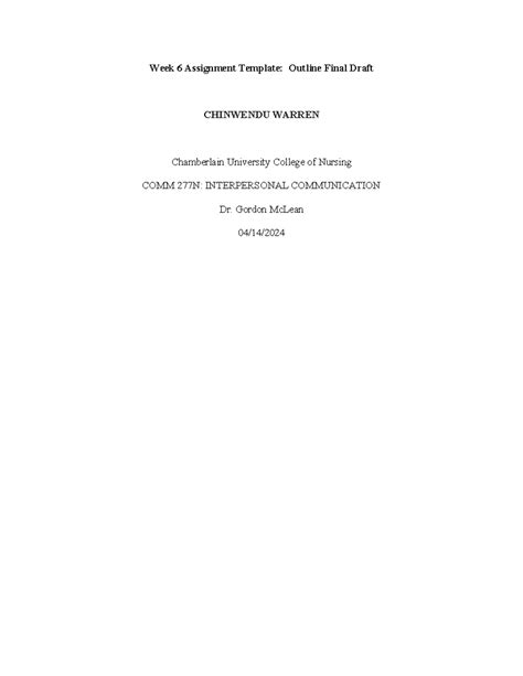 Comm277 Week 6 Assignment Template Week 6 Assignment Template
