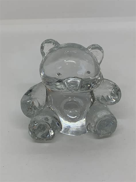Glass Bear With Flat Base 65cm Vintage Keepsakes