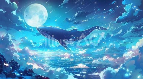 【pcモニターサイズ】空クジライラスト No 25171008｜無料イラスト・フリー素材なら「イラストac」
