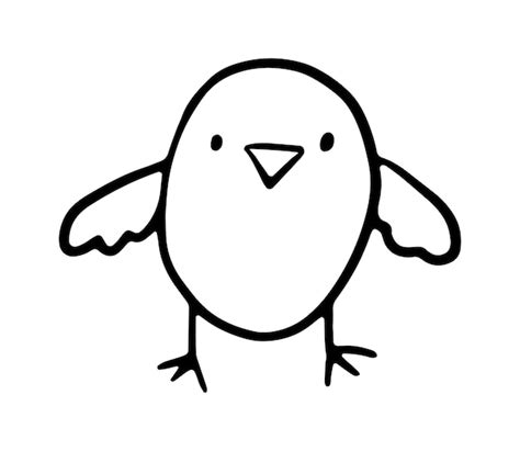 Pollito Cute Dibujos Animados Dibujados A Mano Vector Doodle