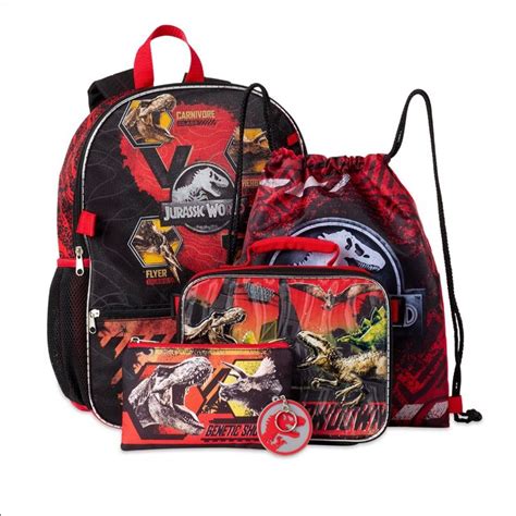 Jurassic Park Jurassic World Backpack 5 Piece Set Cinch Bag Jurassic