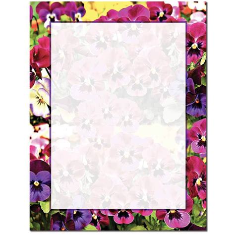 Pansy Paper For Invitations Floral Pansy Stationery