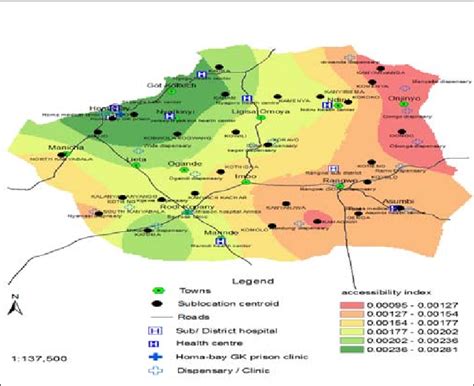 Spatial Accessibility Index Map From E2sfca Method Download