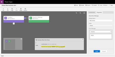 how to show error message using business rules in dynamics 365 crmonce