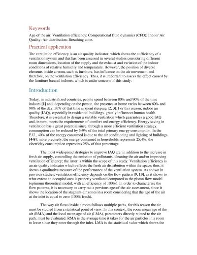 Computational Fluid Dynamics Evaluation Of The Furniture Arrangement