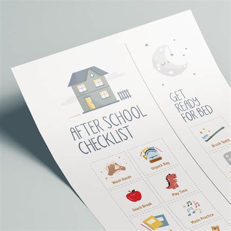 After School Routine Chart Printable Visual Routine And Chore Chart For