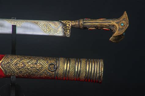 Historical Yatagan Sword Red Velvet Scabbard For Sale Ottoman Swords