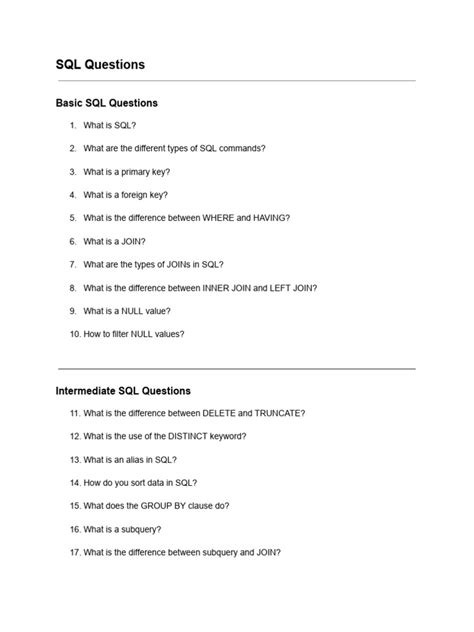 Sql Questions Pdf