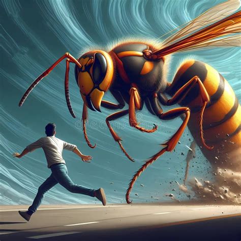 Giant Wasp Attack Stock Illustration Illustration Of Security 383851167