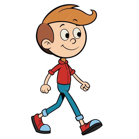 Cute Walking Boy Vector Premium Ai Generated Vector