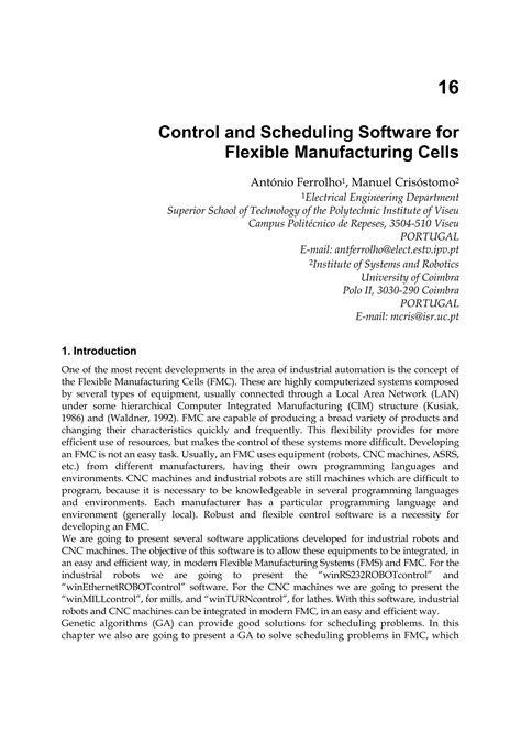 In Tech Control Andschedulingsoftwareforflexiblemanufacturingcells Pdf