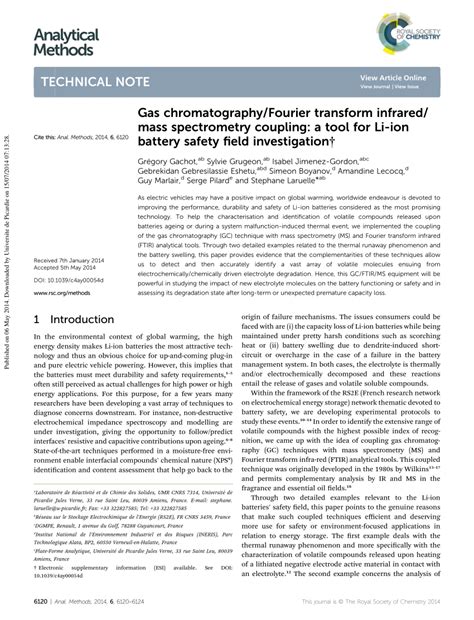 Pdf Gas Chromatographyfourier Transform Infraredmass Spectrometry