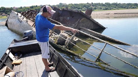 Sunken German World War Ii Ships Revealed With Danube River At Record