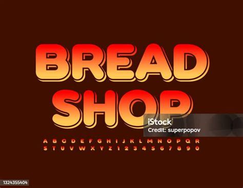 Vetores De Vetor Bright Logotipo Bread Shop Conjunto De Letras E