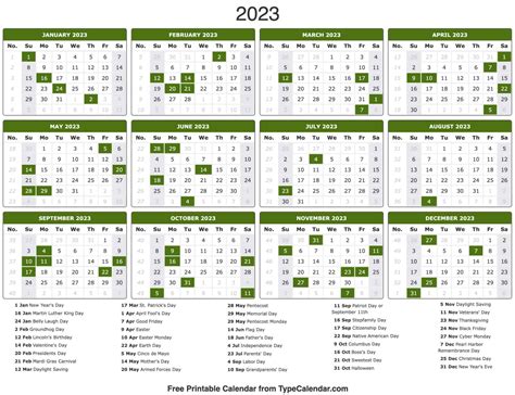 2023 Calendar Printable Calendar 2023 With Holidays