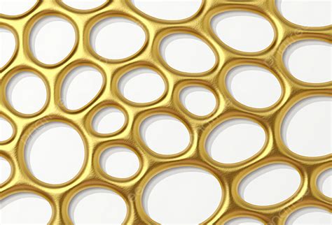 Golden Organic Realistic 3d Grid Pattern Background Silver Gold